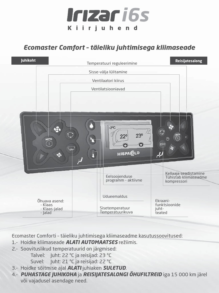 Quick Guide IRIZAR I6 | PDF