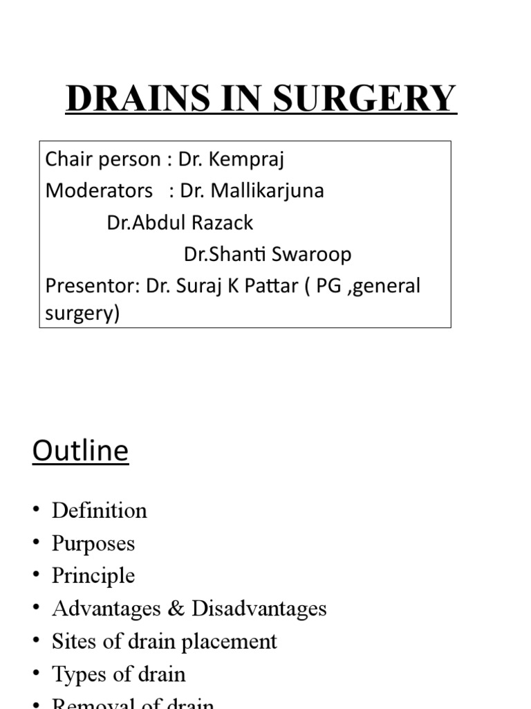 Drains in Surgery | PDF | Medical Specialties | Clinical Medicine