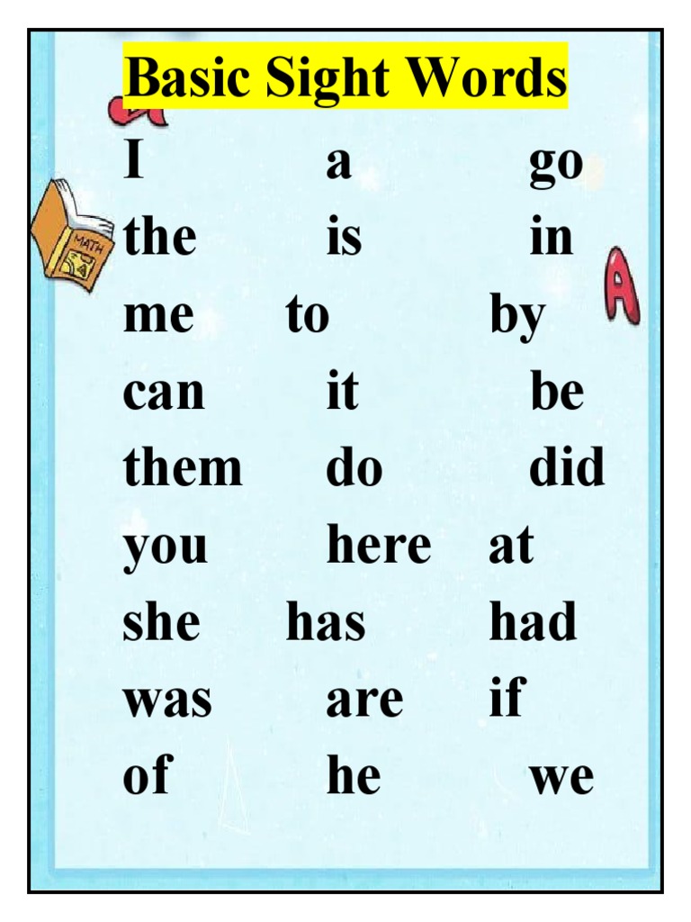Basic Sight Words | PDF