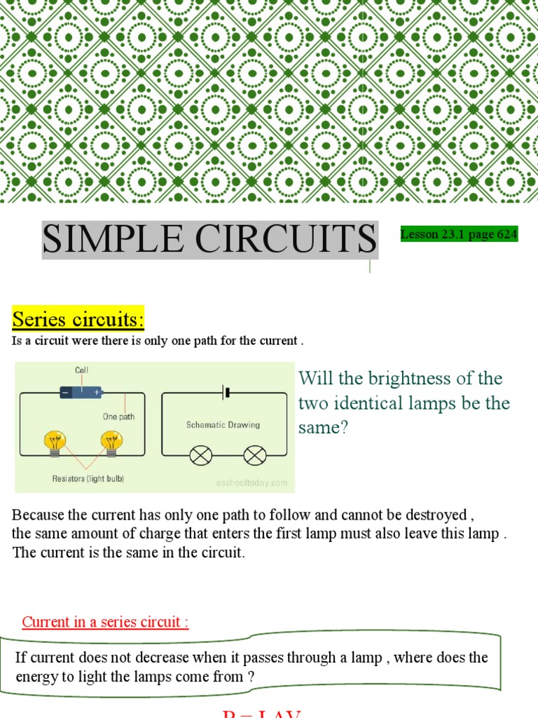 Lesson 23.1 Simple Circuits | PDF