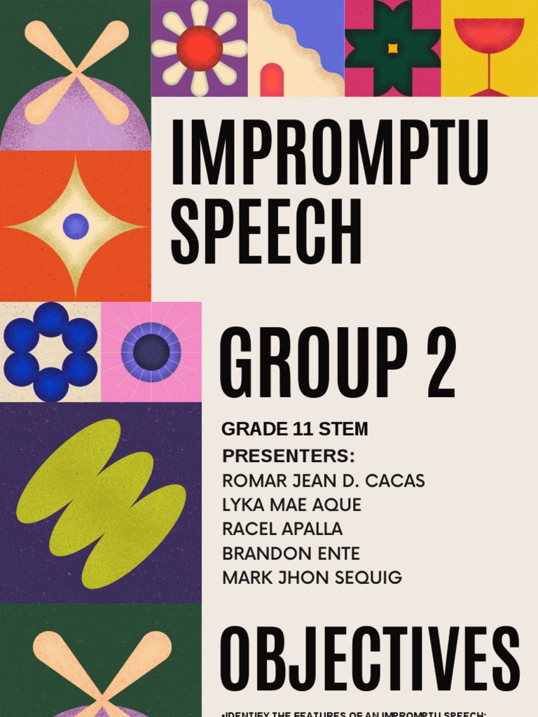 Group 2 - Stem 11 - Impromptu Speech Presentation | PDF | Educational Technology | Human ...