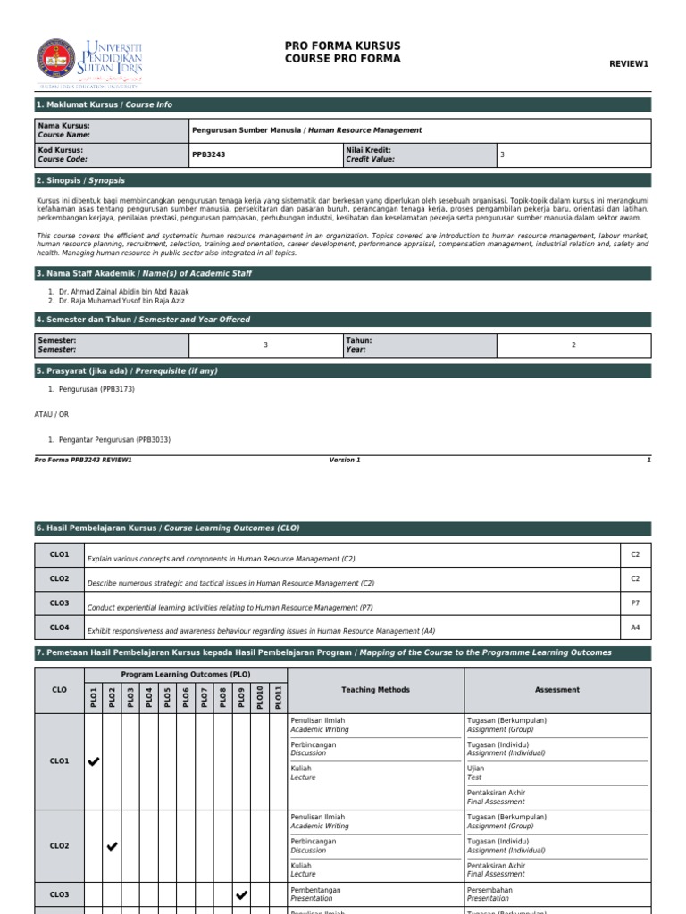Proforma PPB3243 (HR) | PDF
