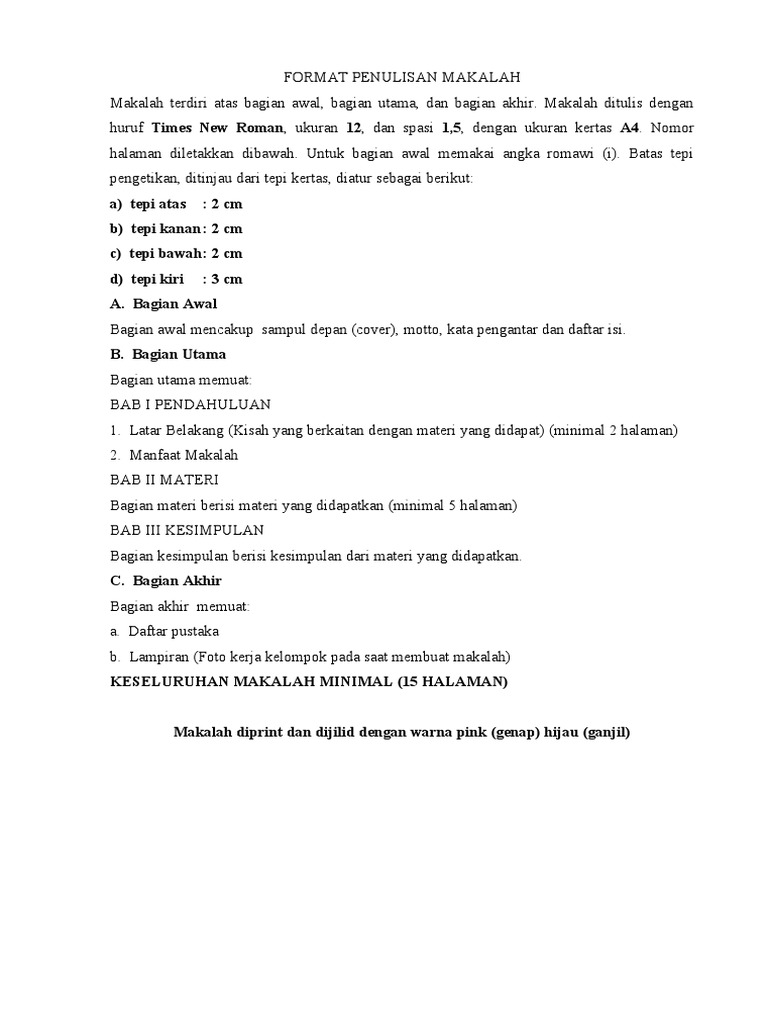 Format Penulisan Makalah | PDF