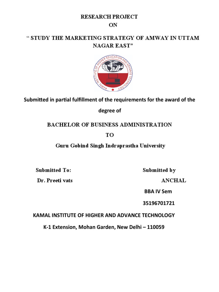Anchal RM PROJECT | PDF | Sampling (Statistics) | Business