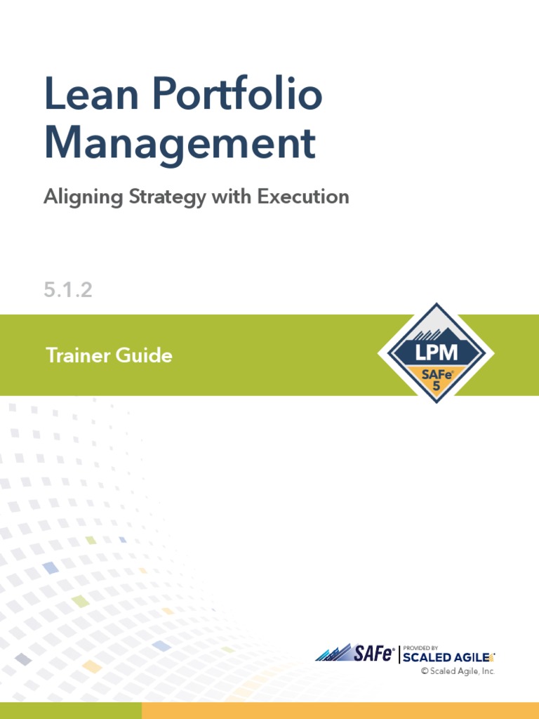 Lean Portfolio Management Trainer Guide (5.1.2) | PDF