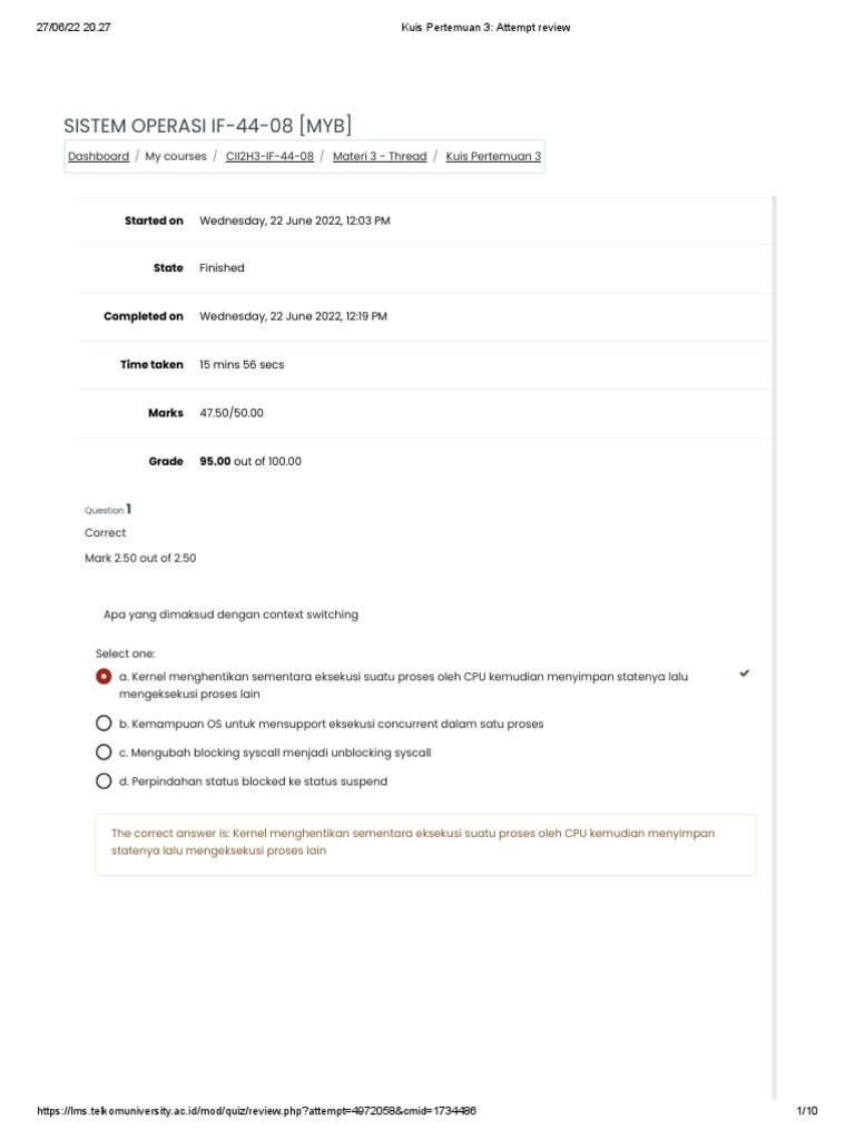 Kuis Pertemuan 3 - Attempt Review | PDF