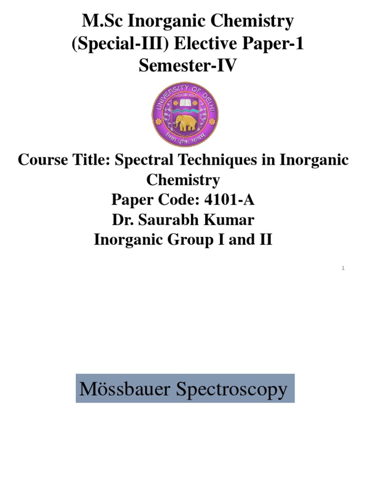 4104 A Study - Material 1 (Mossbauer Spectroscopy) | PDF | Chemical ...