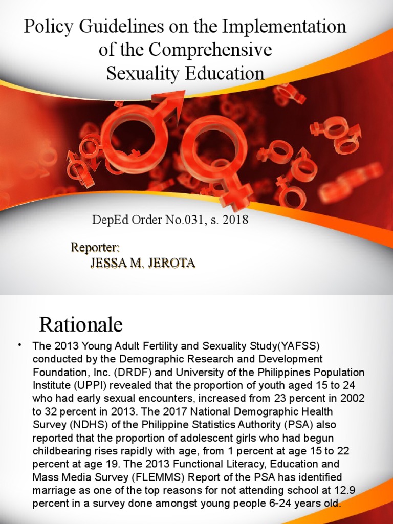 Policy Guidelines On The Implementation Of The Comprehensive Sexuality