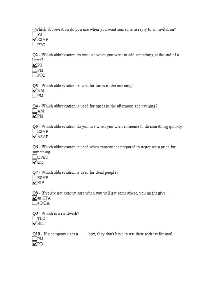 Common Abbreviations and Their Meanings | PDF