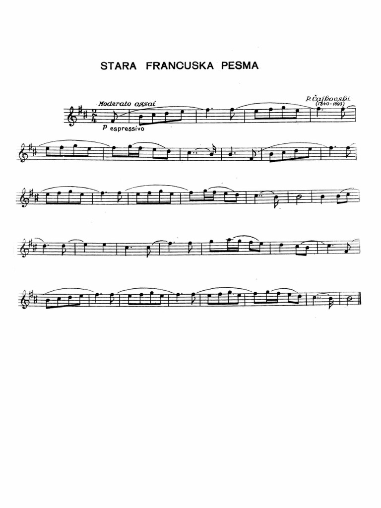 Cajkovski - Stara Francuska Pesma | PDF