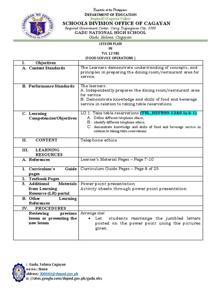 Telephone Etiquette Lesson Plan | PDF | Learning | Behavior Modification