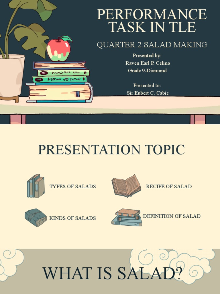 Tle 9 Salad Making Performance Task | PDF | Salad | Western Cuisine