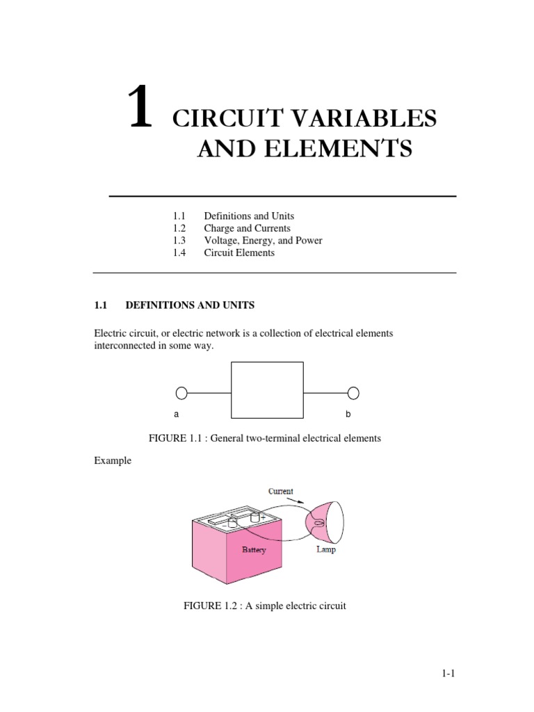 Chapter 1 Circuit Variables and Elements | PDF