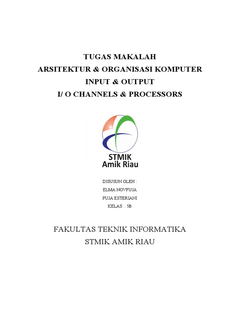 Arsitektur & Organisasi Komputer Input & Output I/ o Channels & Processors | PDF