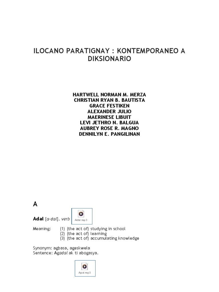 Ilocano Dictionary Final | PDF