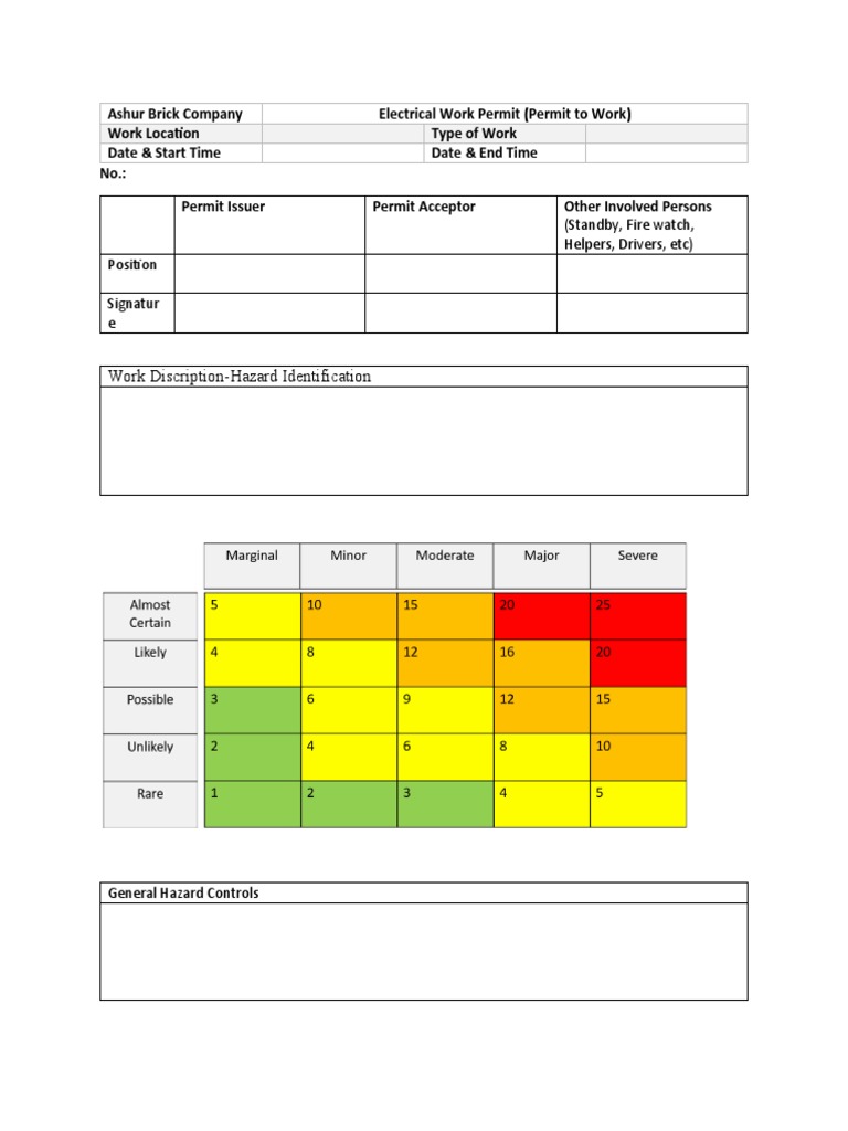 Electrical Work Permit | PDF