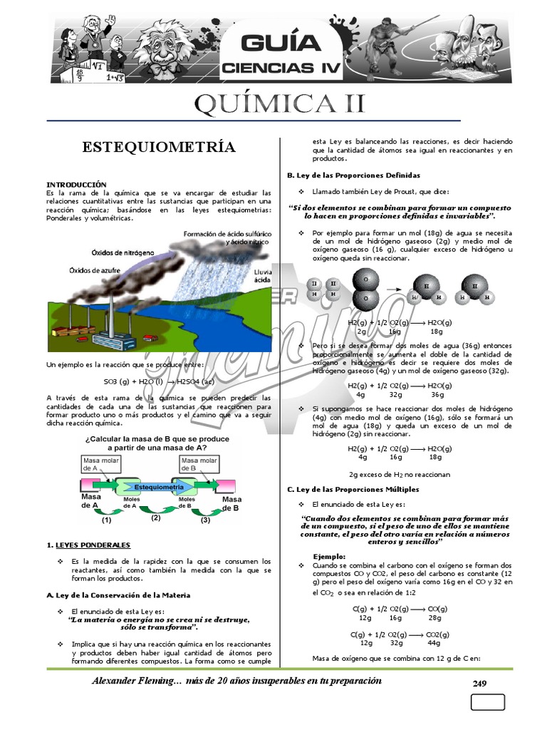 Química Pdf Estequiometría Reacciones Químicas