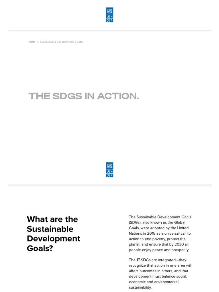 Sustainable Development Goals - United Nations Development Programme | PDF