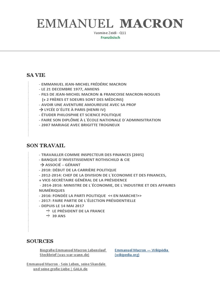 Emmanuel Macron Handout | PDF