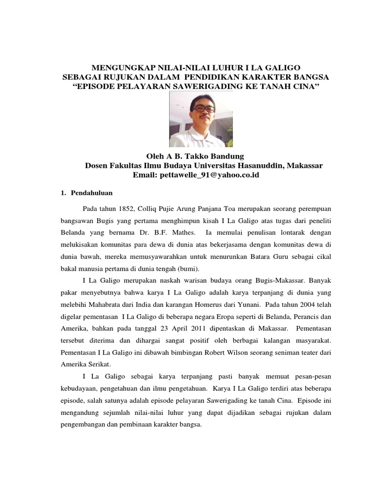 # Takko Bandung - Mengungkap I La Galigo-Episode Pelayaran Sawerigading ...