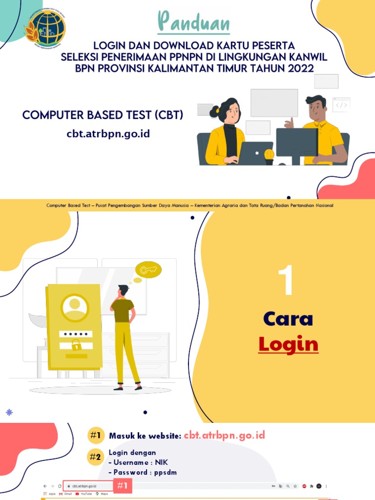 Panduan Login dan Download Kartu CBT BPN | PDF