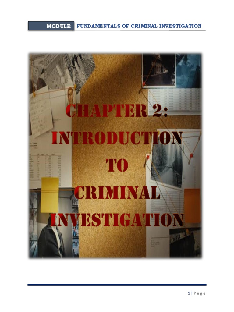 Chapter2 Criminal Investigation | PDF | Detective | Crimes