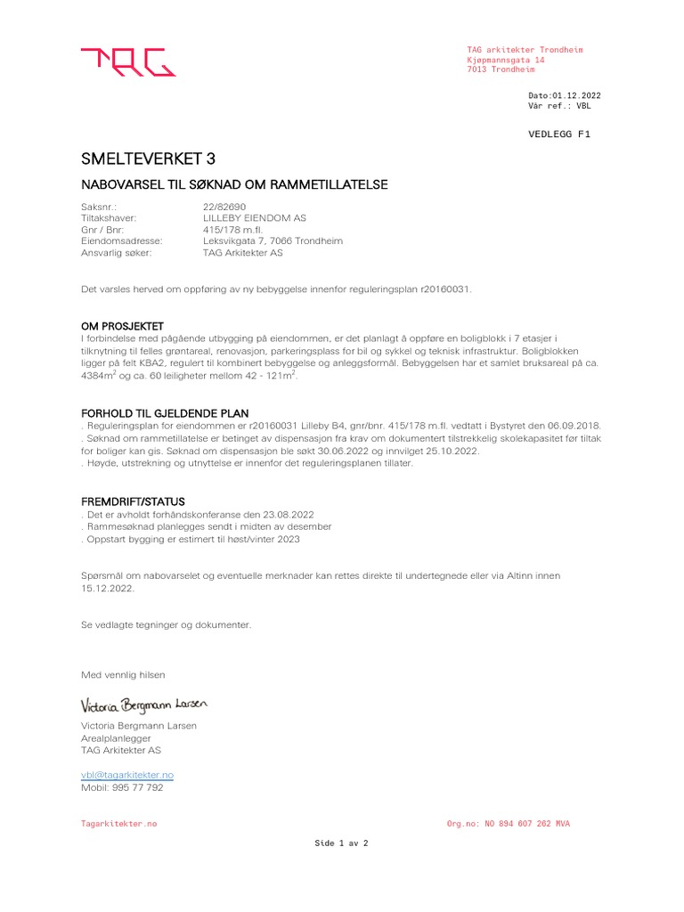 F1 - Følgebrev Nabovarsel | PDF