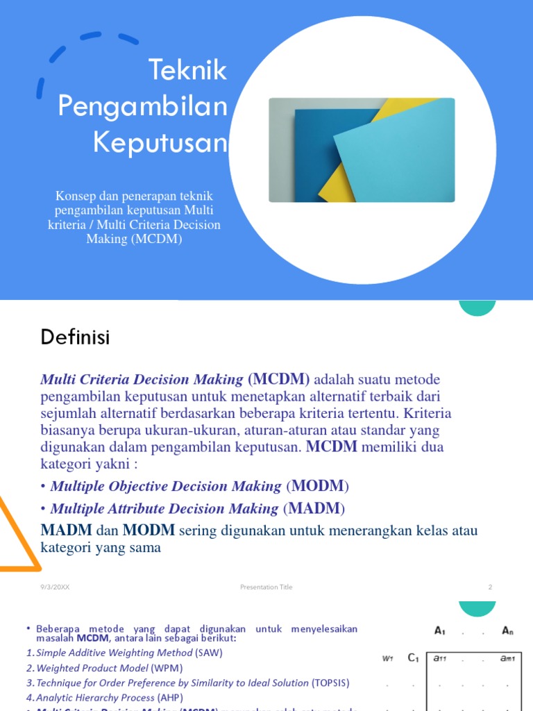 Teknik Pengambilan Keputusan MCDM | PDF