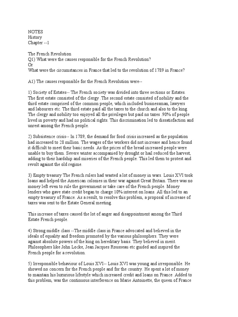 Causes of the French Revolution | PDF | French Revolution | Maximilien ...
