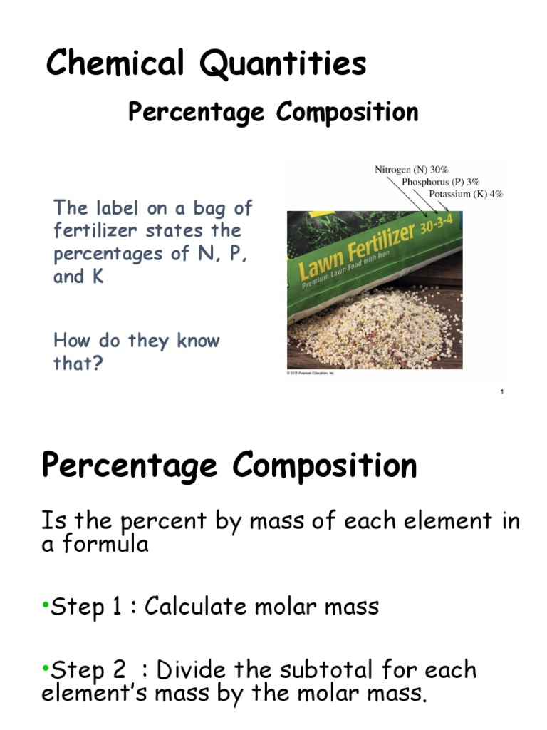 Percentage Composition | PDF | Mole (Unit) | Percentage