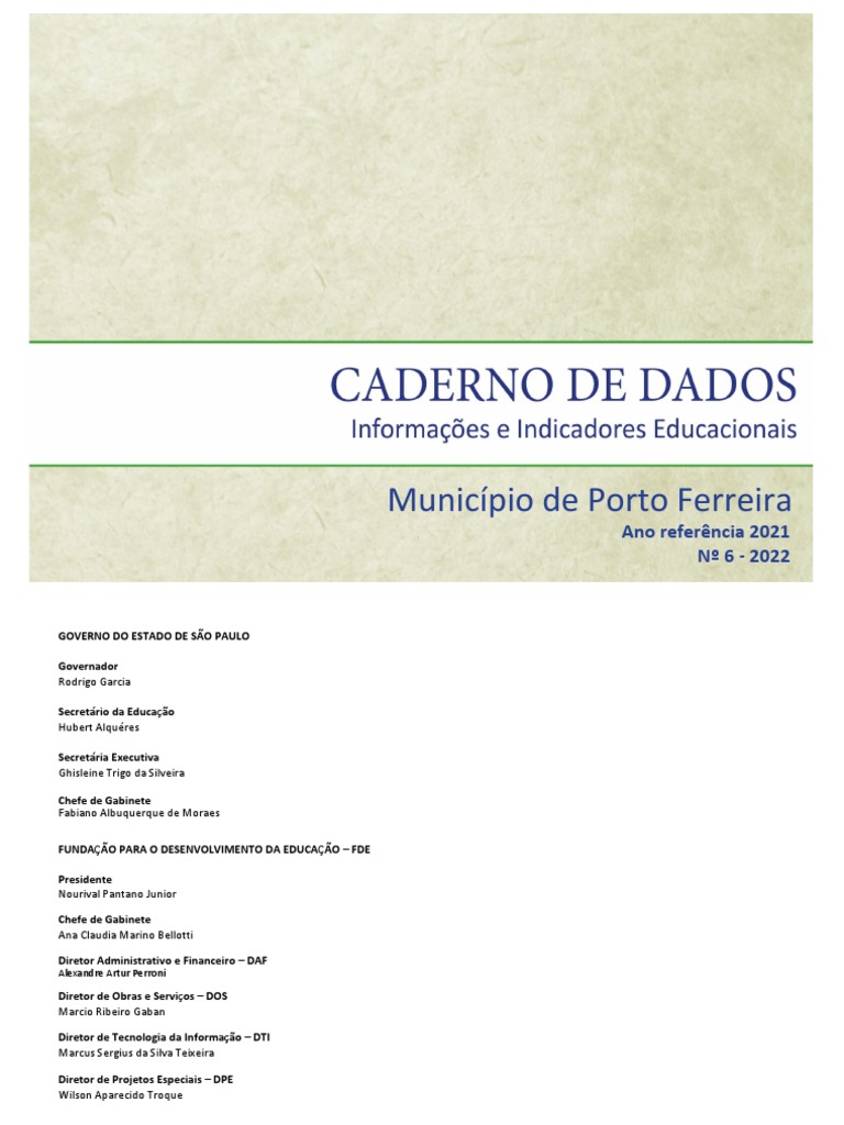 Caderno De Dados Informações E Indicadores Educacionais 2021 Pdf