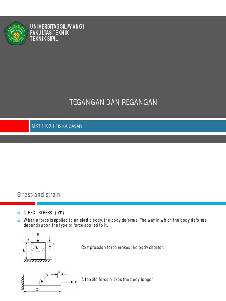 Fisika - Pertemuan 5 | PDF | Deformation (Engineering) | Elasticity (Physics)