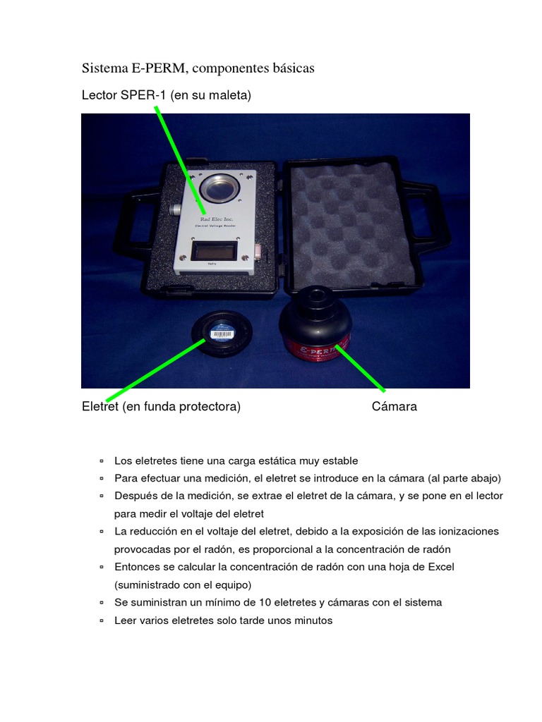 Medición de Radón con Sistema E-PERM | PDF