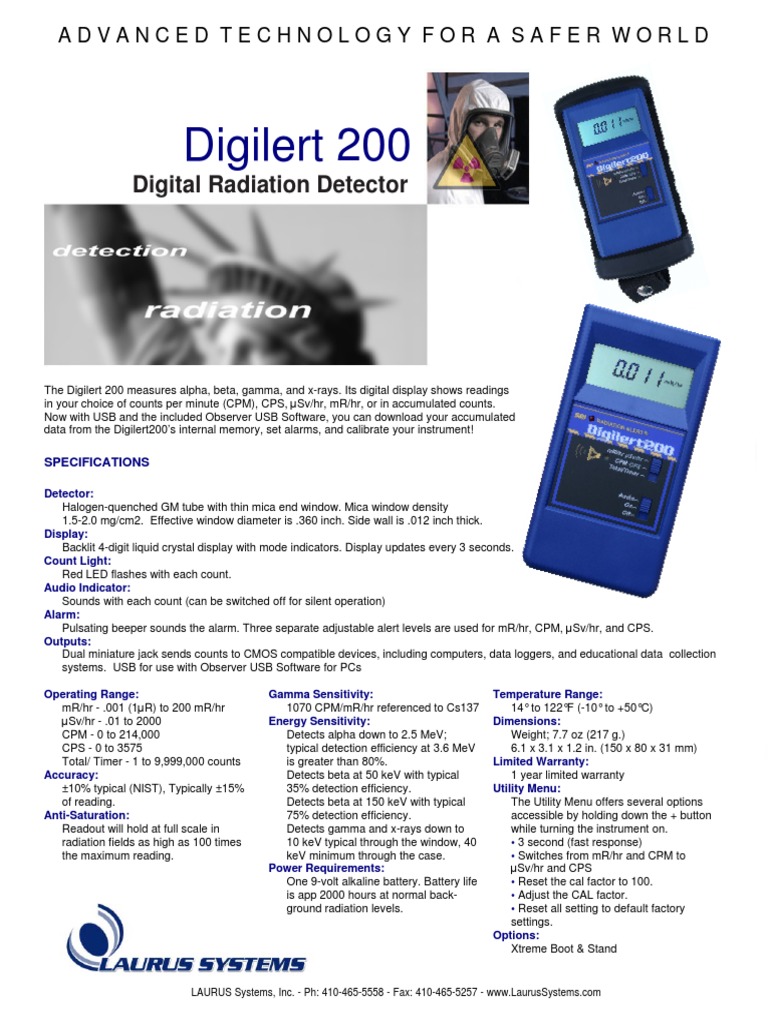 LS-Digilert200 Radiation Detector | Download Free PDF | Computer Engineering | Computing