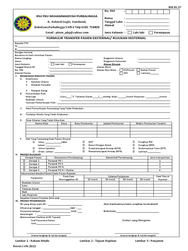 RM - Ri.37 Formulir Transfer Pasien Eksternal | PDF
