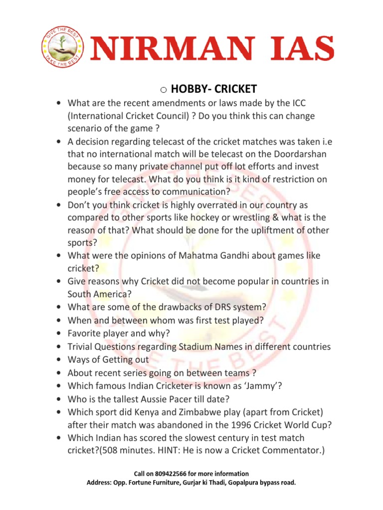 Cricket | PDF | Cricket | Sports