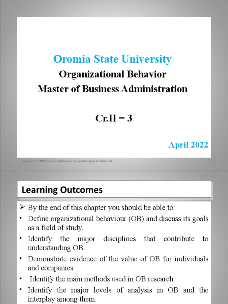 Oromia State University: Organizational Behavior Master of Business Administration CR.H 3 | PDF ...