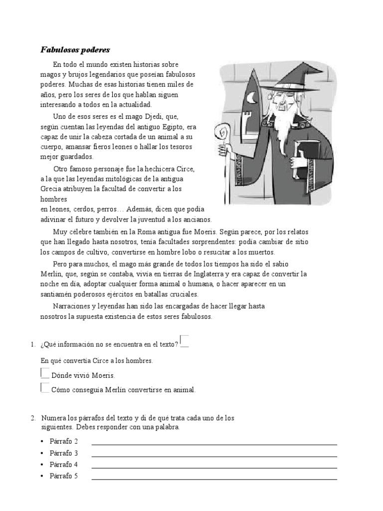 Lectura Los Magos 6º | PDF | Brujería | Esmerejón