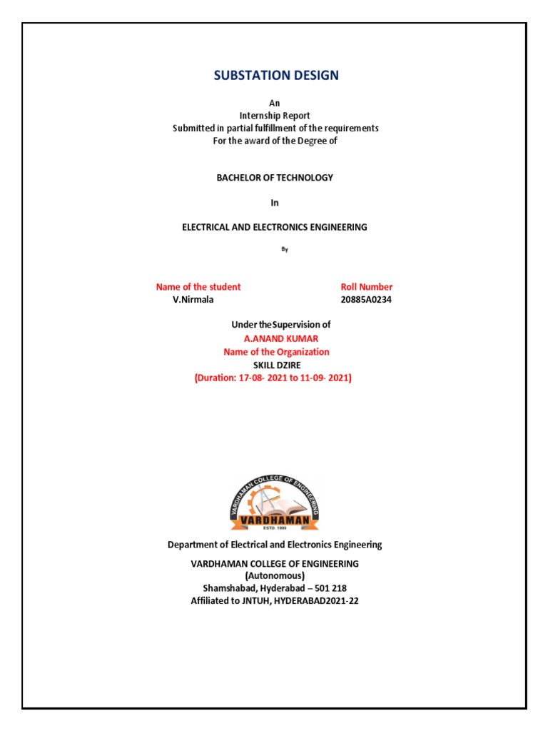 Sample Internship Report Template | PDF