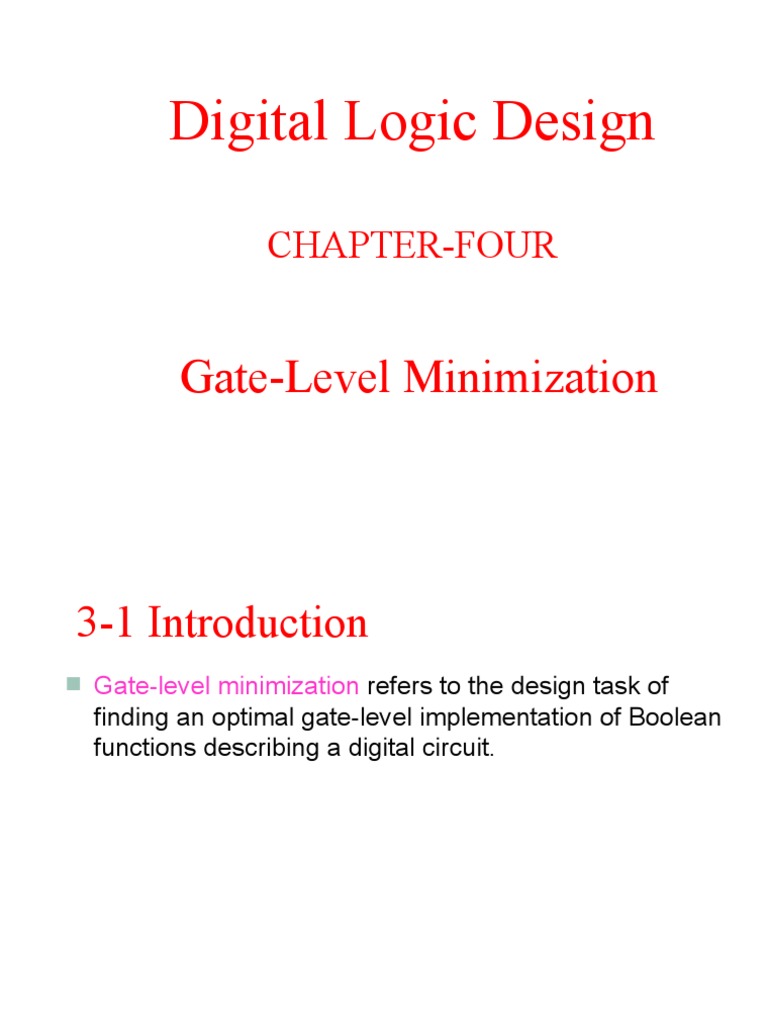 Chapter 3 Gate Level Minimization Pdf