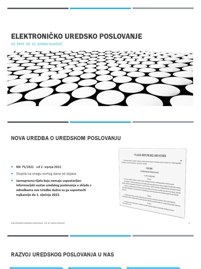 Elektroničko Uredsko Poslovanje 2022 | PDF