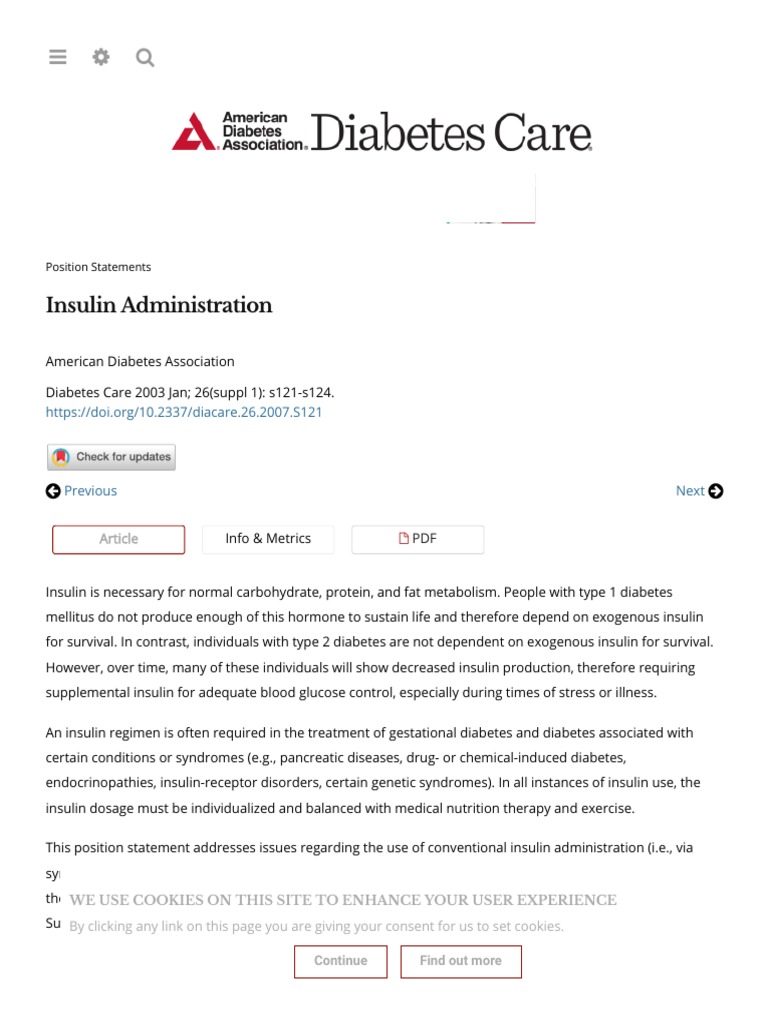 Insulin Administration | PDF | Insulin | Hypoglycemia