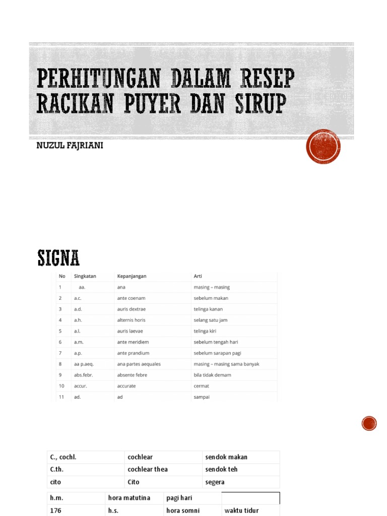 Perhitungan Resep Racikan Puyer Dan Serbuk | PDF