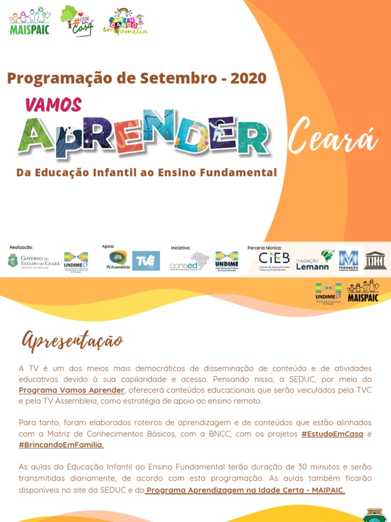 Grade de Contedo Da Ei e Ef Com Planos de Aula e Vdeos - Setembro | PDF ...
