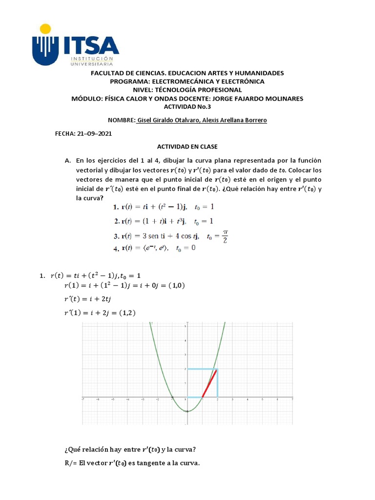 ACT3 Gisel Giraldo y Alexis Arellana | PDF | Vector Euclidiano | Álgebra