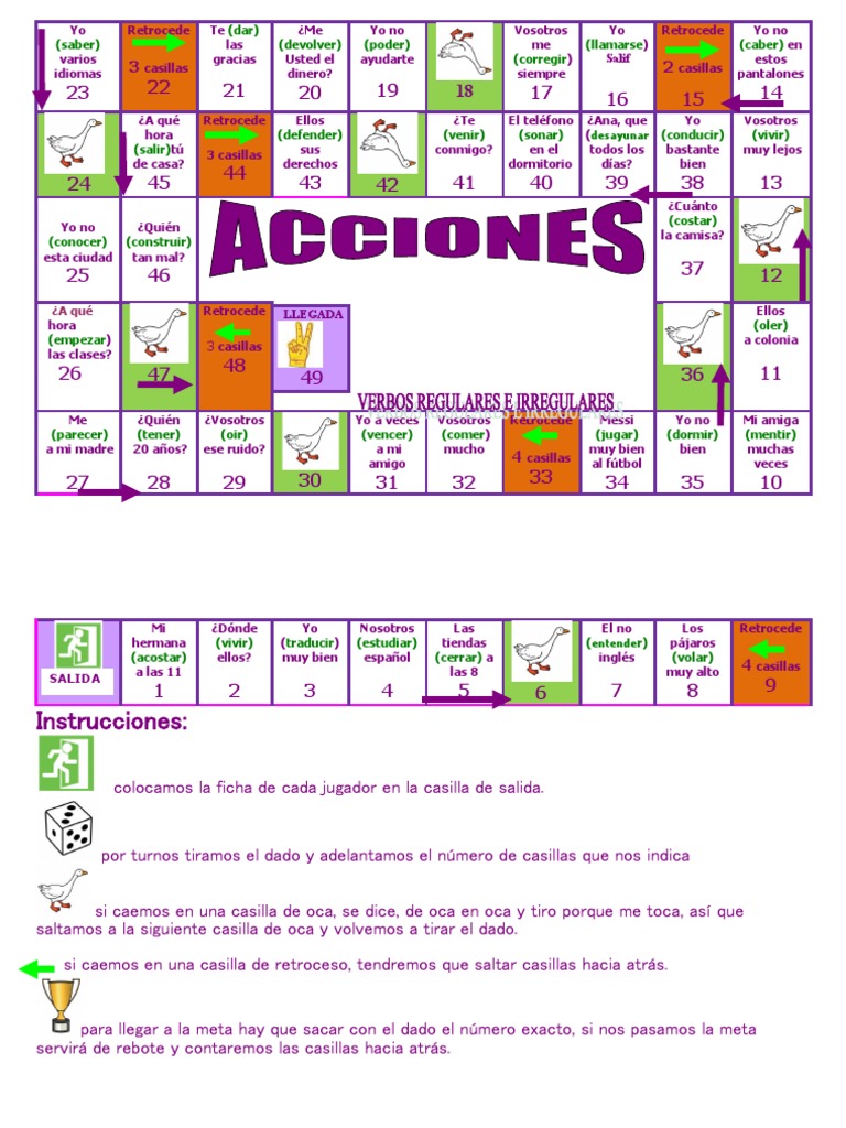 El Presente Verbos Regulares e Irregulares Actividades | PDF