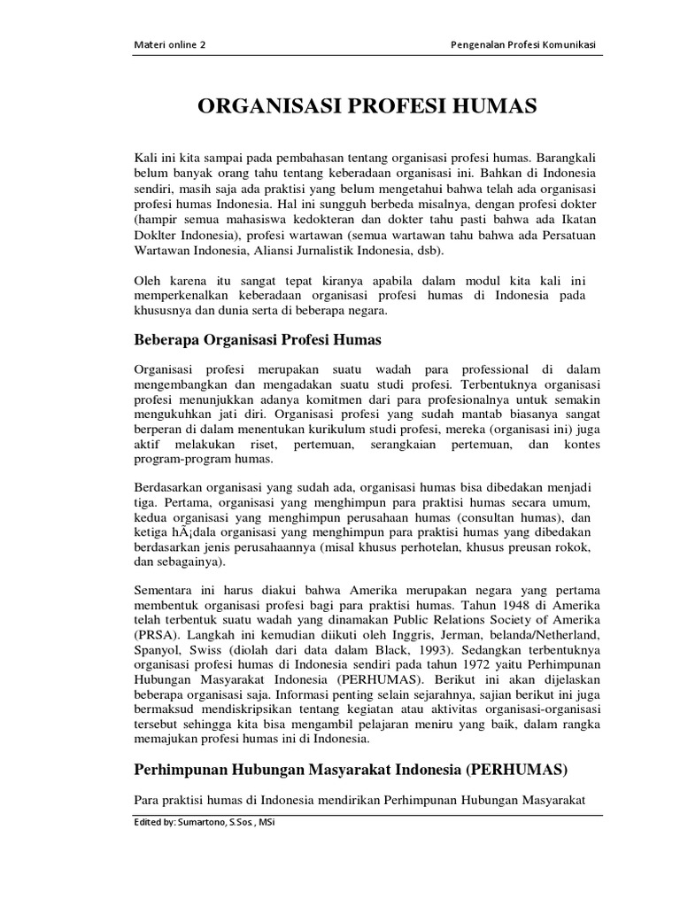 Pengenalan Profesi Komunikasi Pertemuan 7 | PDF