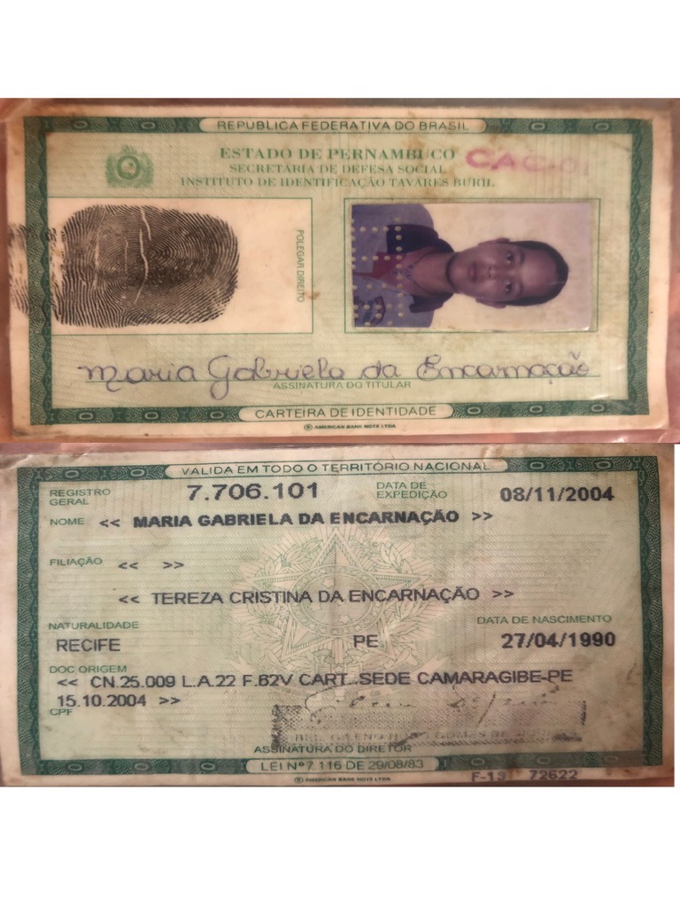 RG Frente e Verso | PDF