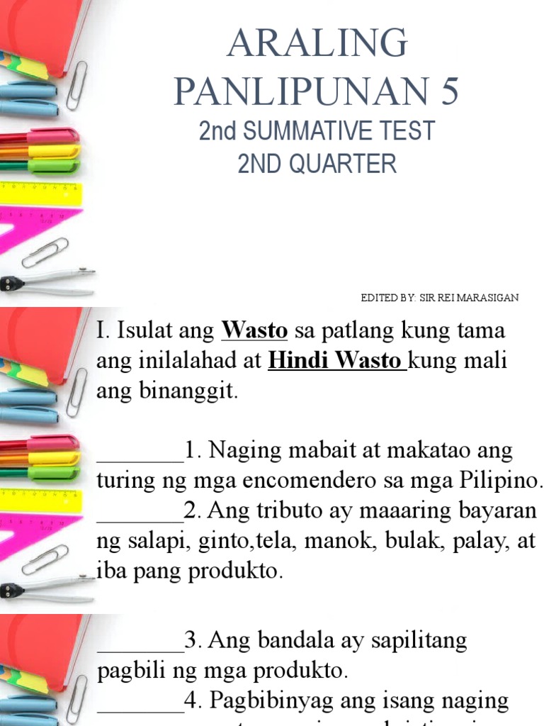 Ap 5 Q2 Quiz 2 | PDF