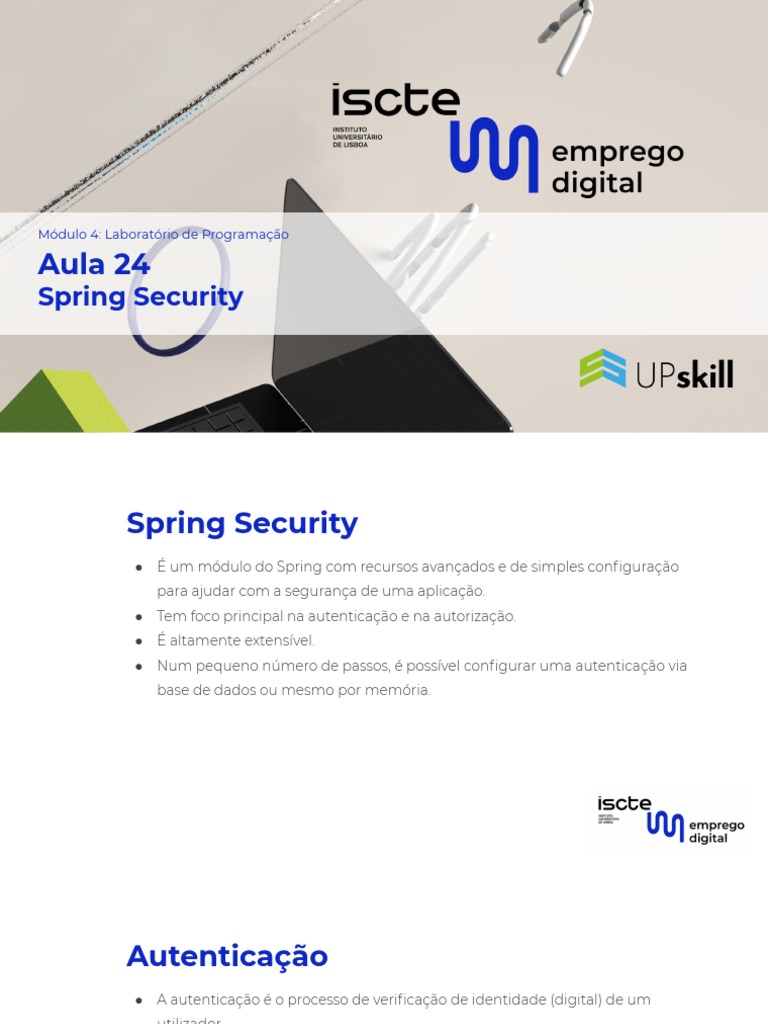 Aula 24 Spring Security Pdf Autenticação Gestão De Tecnologia 